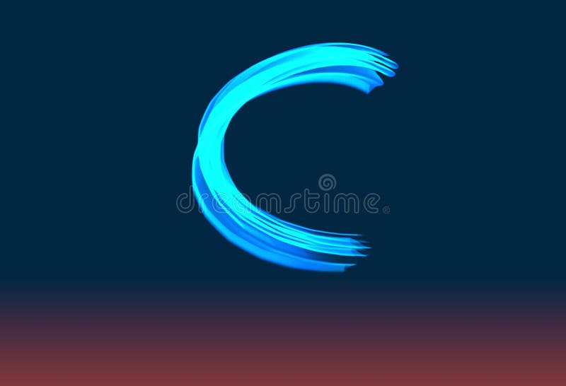 Letra C en fondo negro stock de ilustración. Ilustración de carta ...