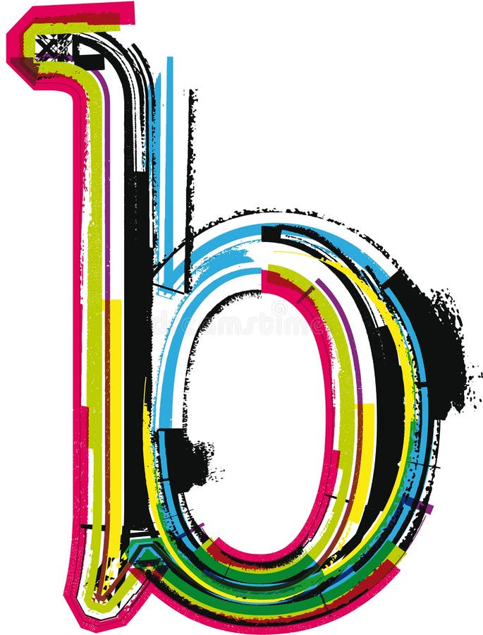 LETRA Colorida B Del Grunge Ilustración del Vector - Ilustración de ...
