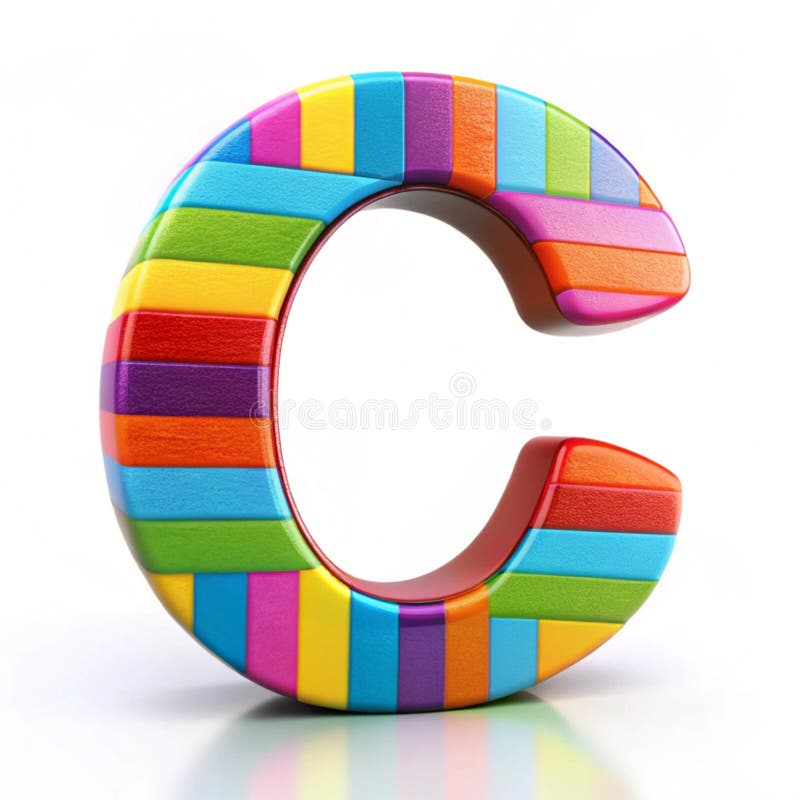 Letra colorida C imagen de archivo. Imagen de fuente - 361776569