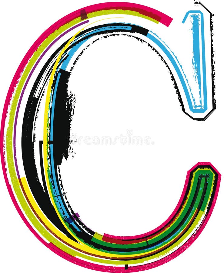 LETRA Colorida C Del Grunge Ilustración del Vector - Ilustración de ...