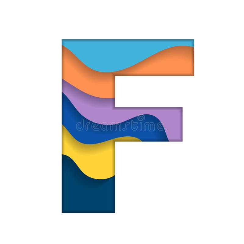 Letra colorida F ilustración del vector. Ilustración de flecha - 113795103