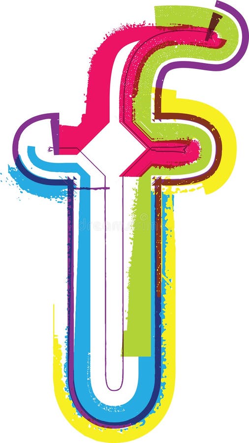LETRA Colorida F Del Grunge Ilustración del Vector - Ilustración de ...