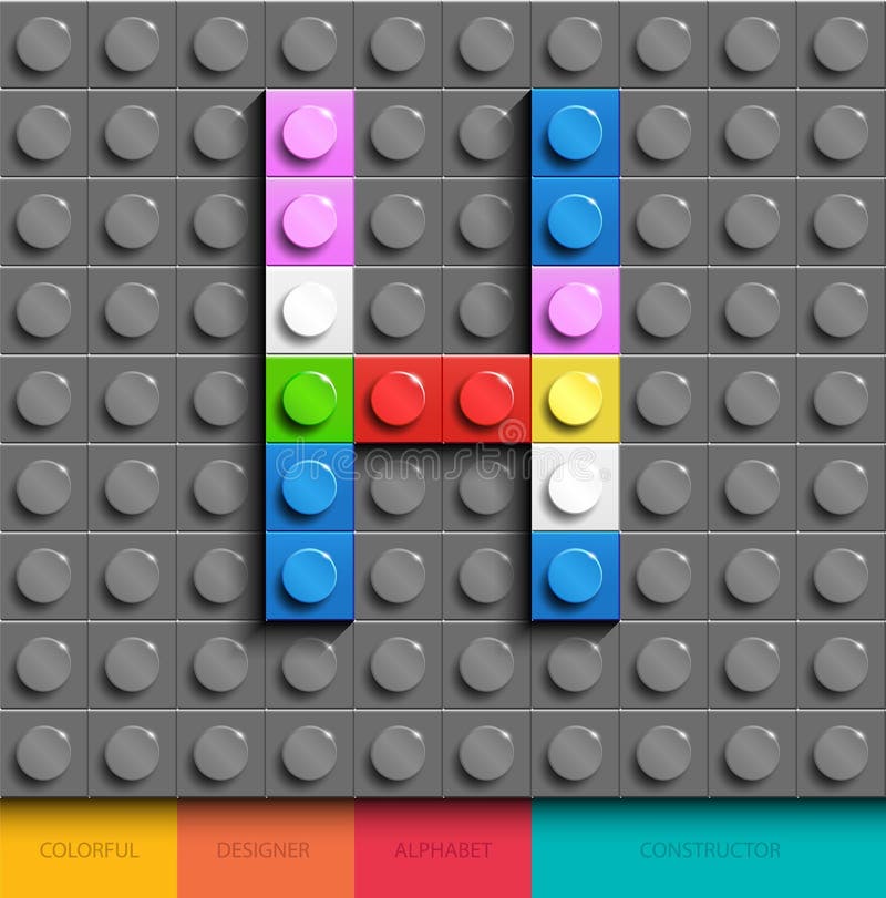Letra Colorida M De Ladrillos Del Lego Del Edificio En Fondo Gris Del ...