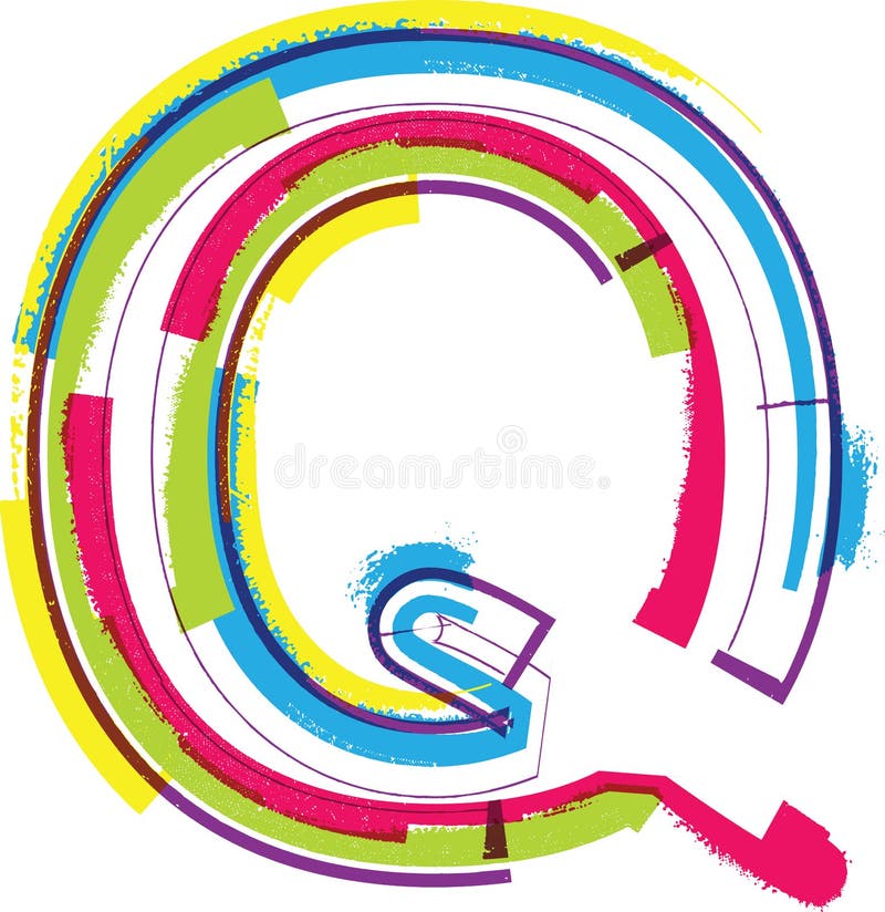 LETRA Colorida Q Del Grunge Ilustración del Vector - Ilustración de ...