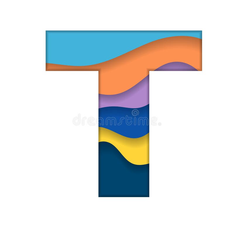 Letra colorida T ilustración del vector. Ilustración de escribir ...