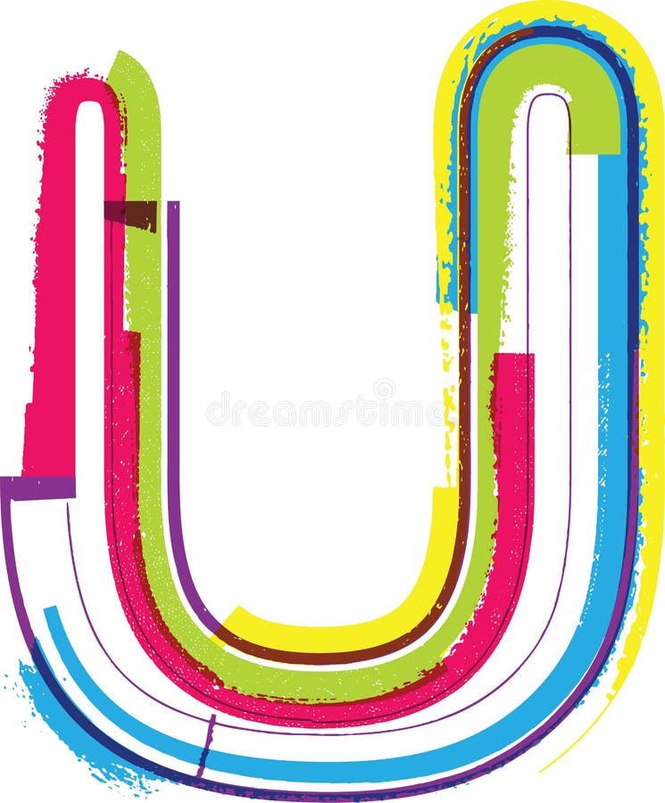 LETRA colorida U do Grunge ilustração do vetor. Ilustração de vetor ...