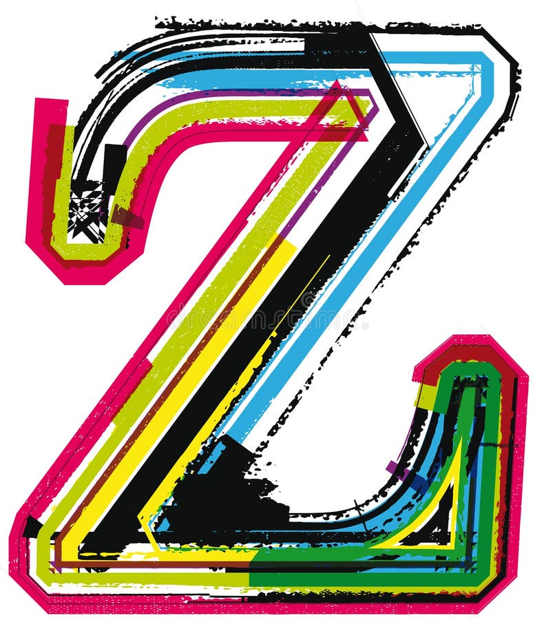 LETRA Colorida Z Del Grunge Ilustración del Vector - Ilustración de ...