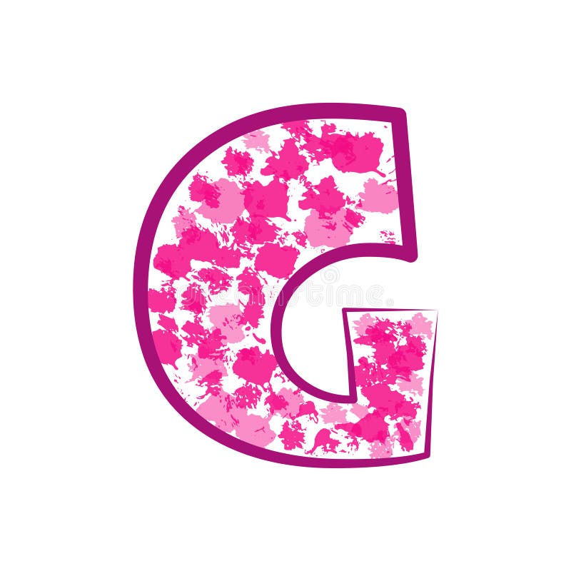 Letra Cor-de-rosa Inglesa G Em Um Fundo Branco Vetor Ilustração do ...