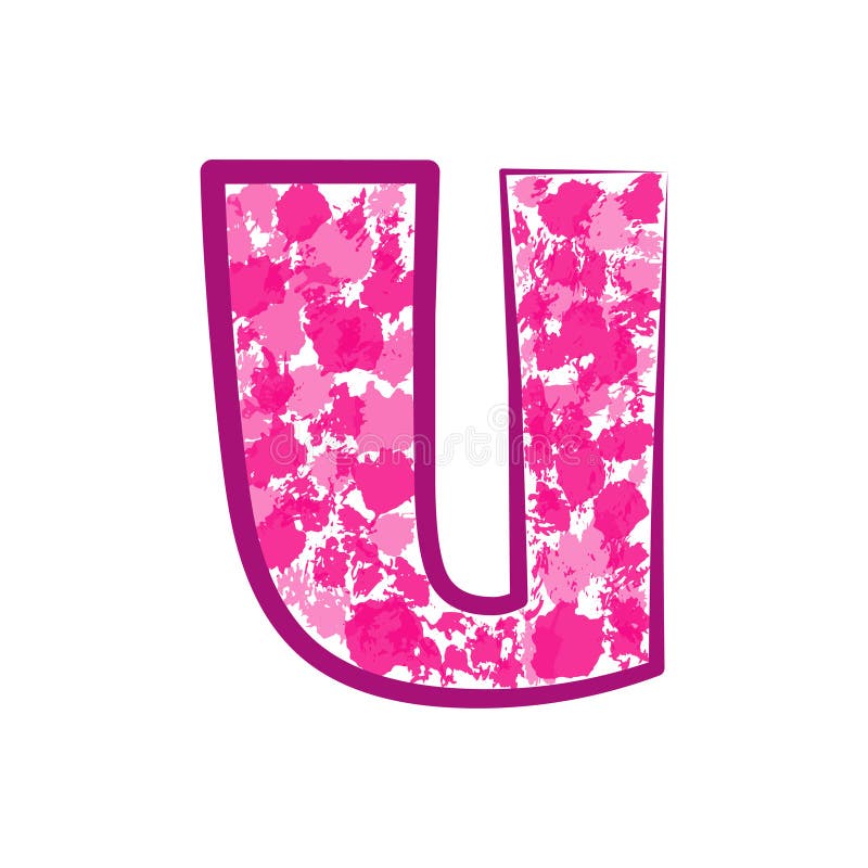 Letra Cor-de-rosa Inglesa U Em Um Fundo Branco Vetor Ilustração do ...