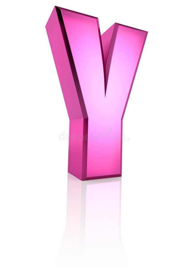 Letra cor-de-rosa Y ilustração stock. Ilustração de texto - 74165787