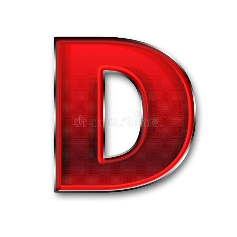 Letra D del metal en rojo stock de ilustración. Ilustración de elemento ...
