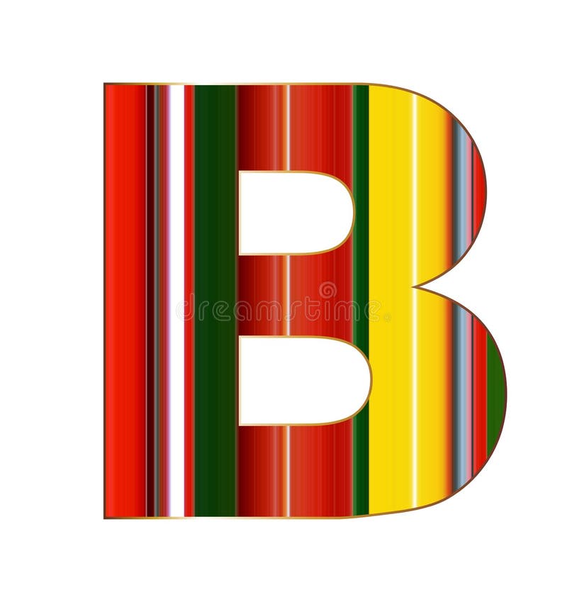 Letra De B Em Linhas Coloridas No Fundo Branco Ilustração Stock ...