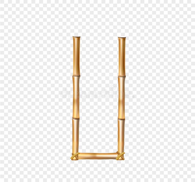 Letra De Bambu U Isolada No Fundo Transparente Ilustração do Vetor ...