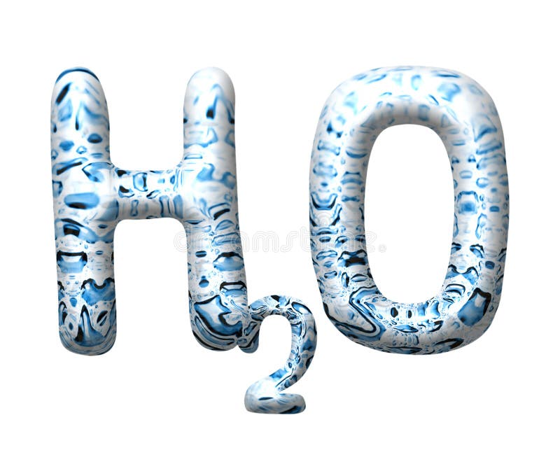 Letra De Gota Del Agua 3D H2O Stock de ilustración - Ilustración de ...