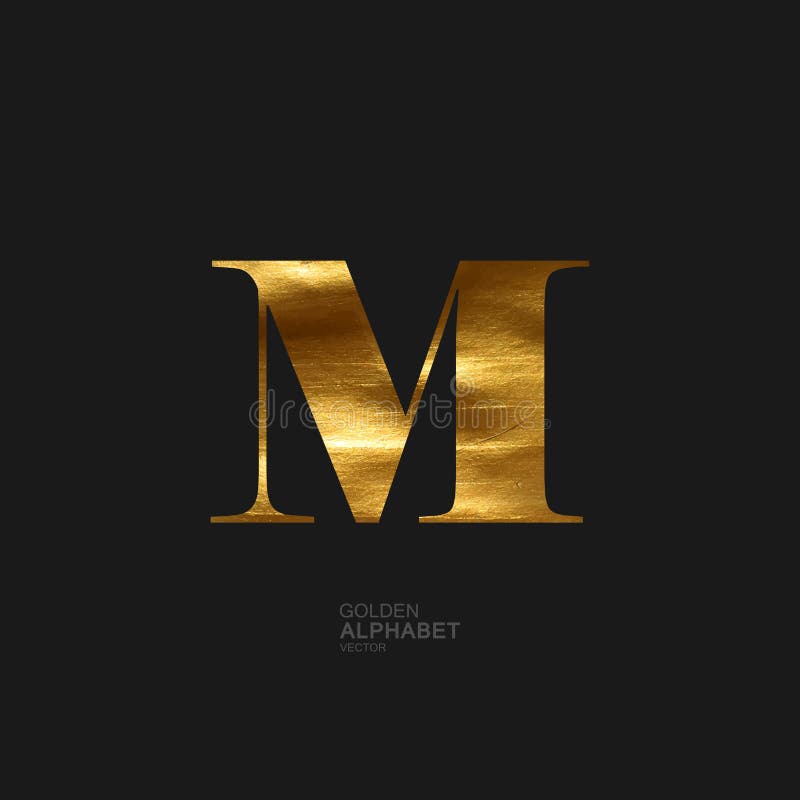 MI M I Golden Letter Logo Design Con El Cuadrado Y Swoosh Del Oro ...