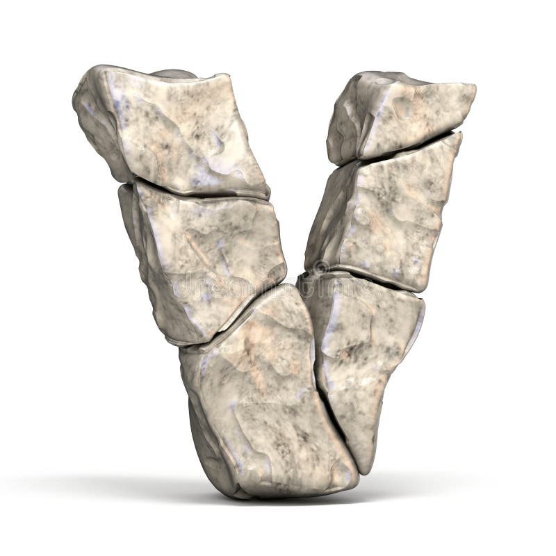 Letra De Piedra V 3D De La Fuente Stock de ilustración - Ilustración de ...