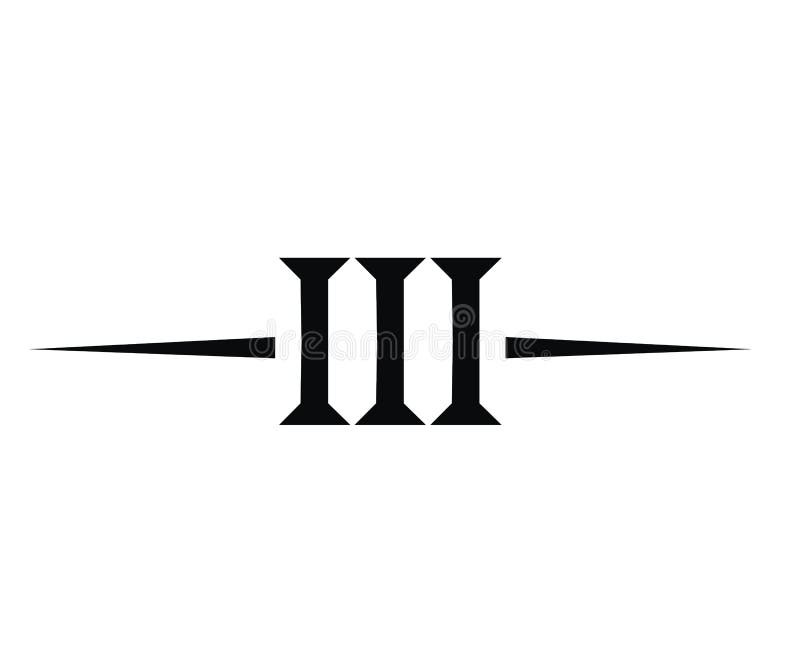 Letra 1 de 3 Roma ilustración del vector. Ilustración de marca - 111552616