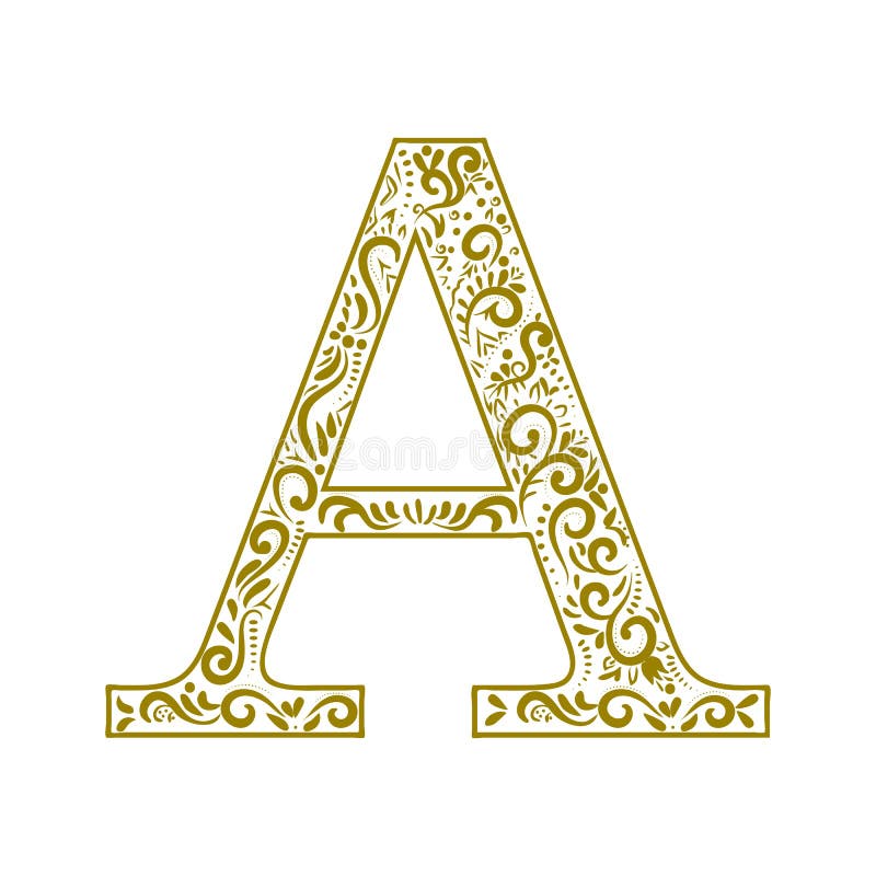 Letra Decorativa a Com Elementos Bonitos Para Decorar a Letra ...