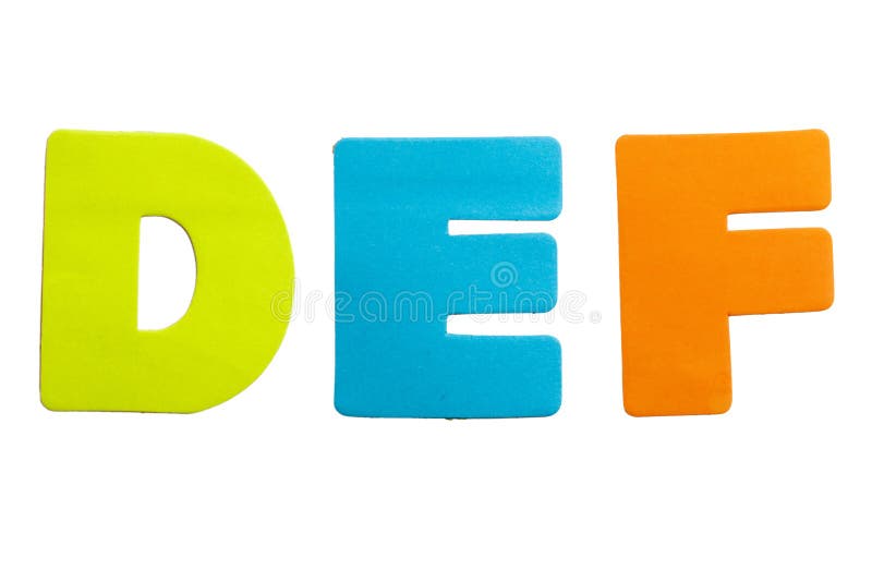 Letra DEF imagen de archivo. Imagen de amarillo, papel - 17681937