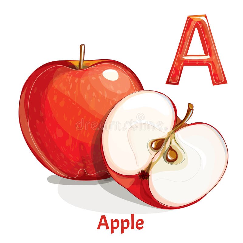 Letra a Del Alfabeto Del Vector Apple Ilustración del Vector ...