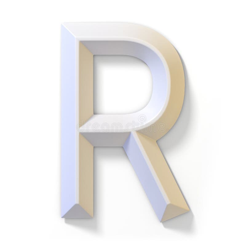 LETRA Dimensional Blanca R 3D De La Fuente Stock de ilustración ...
