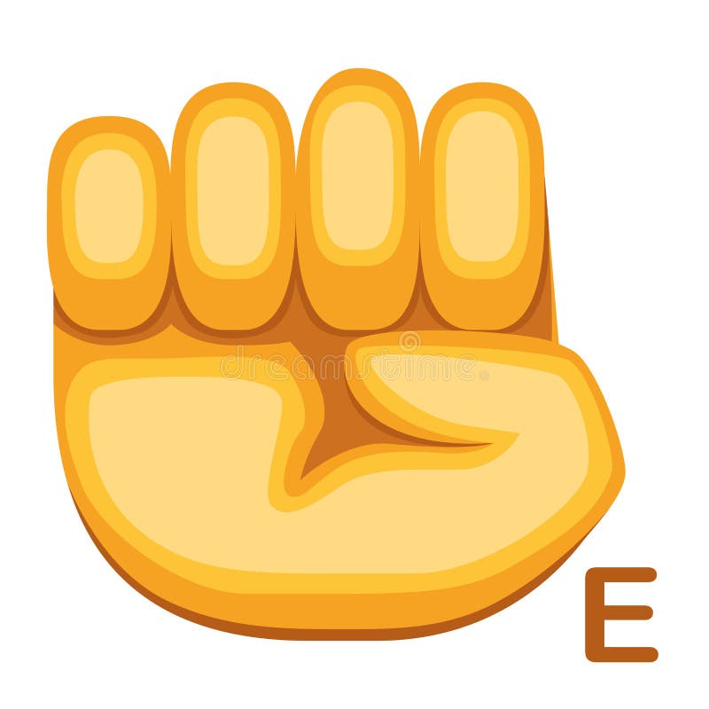 Letra E Del Icono Del Lenguaje De Signos Vector Ilustración del Vector ...