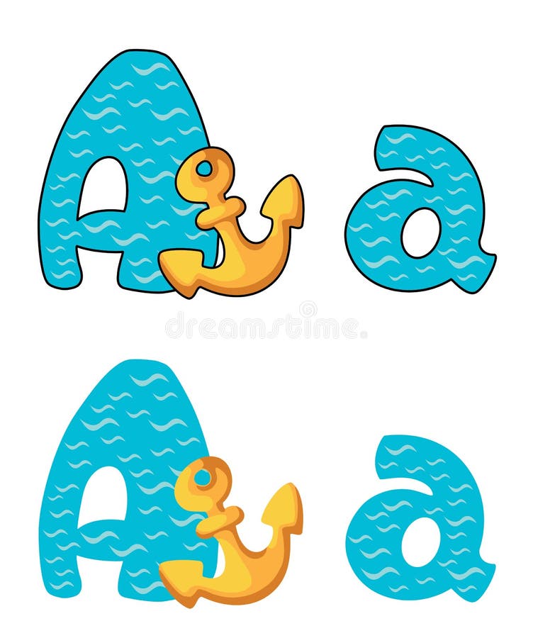 Letra el ancla de a ilustración del vector. Ilustración de cabrito ...