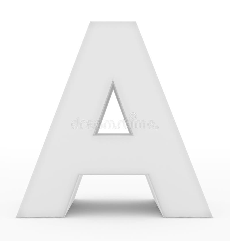 Letra El Blanco De a 3d Aislado En Blanco Stock de ilustración ...