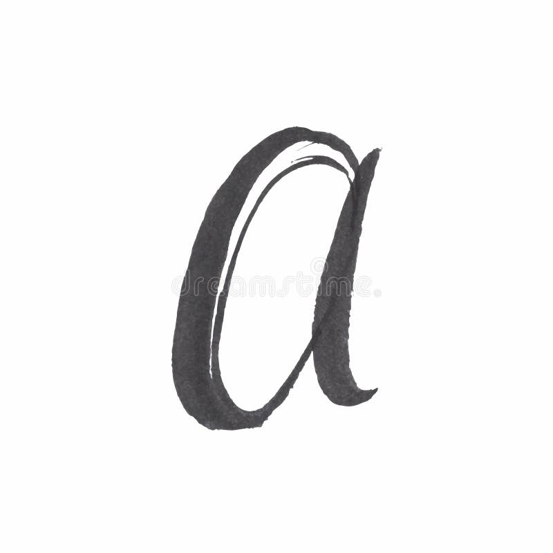 Letra a Escrita Con Tinta Negra Ilustración del Vector - Ilustración de ...