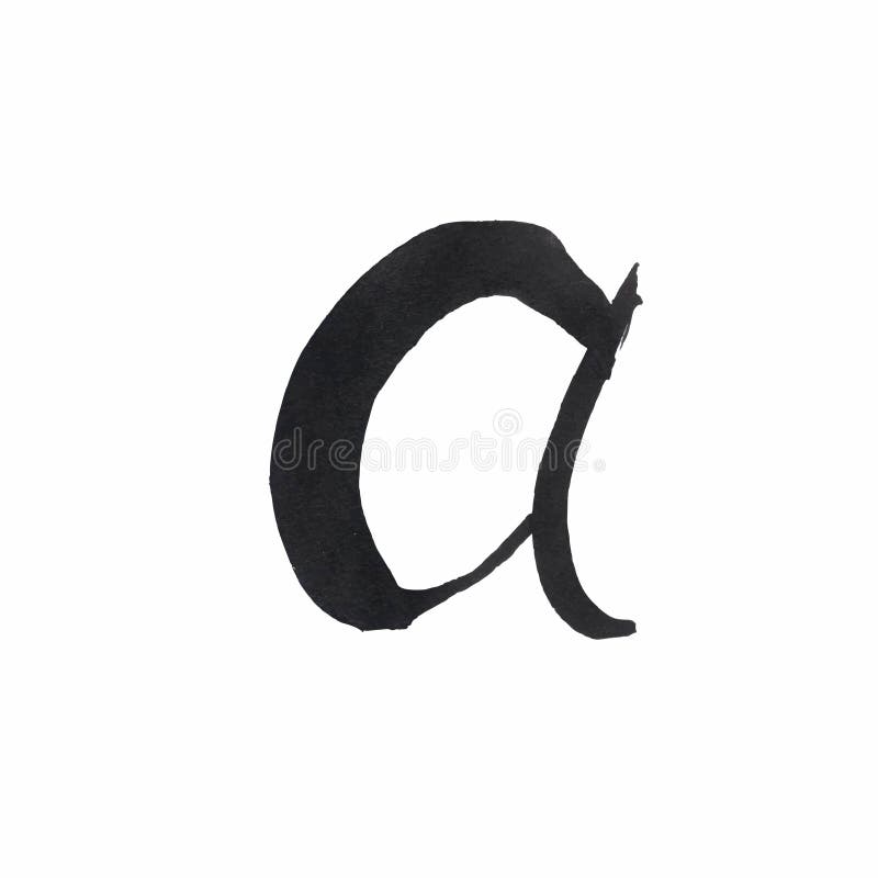 Letra a Escrita Con Tinta Negra Ilustración del Vector - Ilustración de ...
