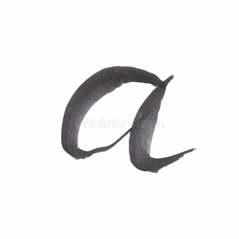 Letra a Escrita Con Tinta Negra Ilustración del Vector - Ilustración de ...