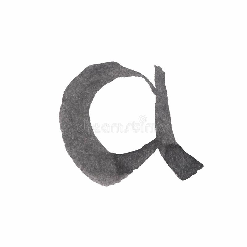 Letra a Escrita Con Tinta Negra Ilustración del Vector - Ilustración de ...