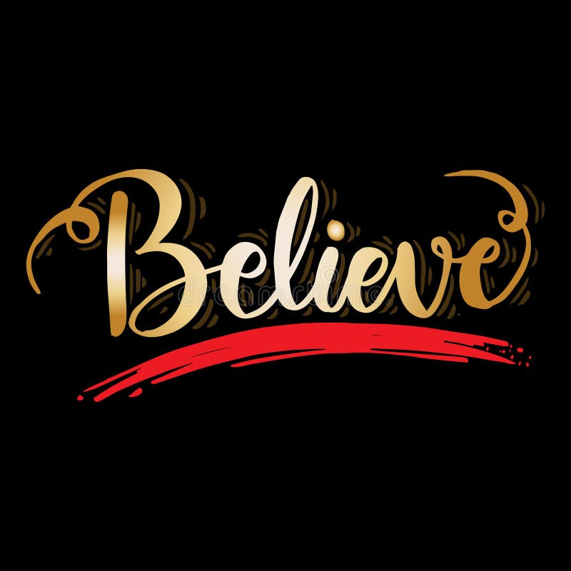 Letra Escrita a Mano De Creer Stock de ilustración - Ilustración de ...