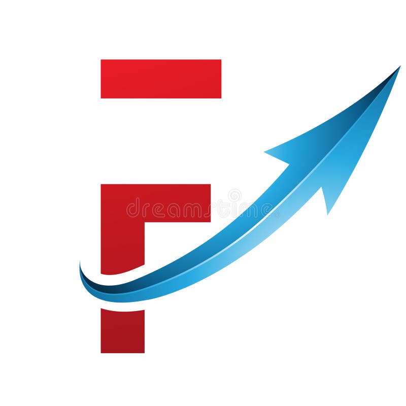 Letra Futurista Roja Y Azul De Icono Con Una Flecha Brillante ... Letra Futurista Roja Y Azul De Icono Con Una Flecha Brillante ...