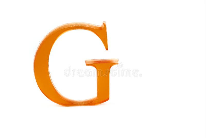 Letra G 3d Impresso Cor Vermelha Fundo Branco Isolado Foto de Stock ...