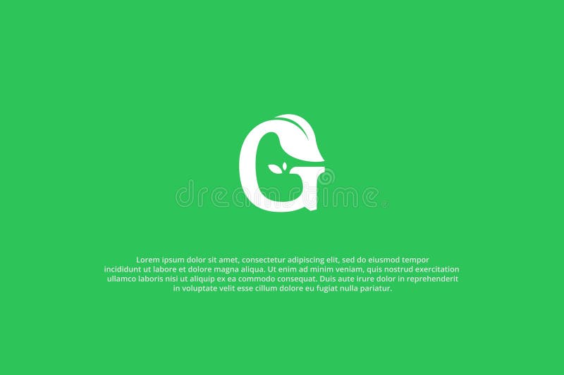 Letra g folha verde ilustração do vetor. Ilustração de verde - 292567000