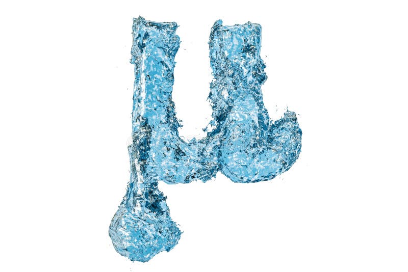 Letra Griega MU, Del Agua Representación 3D Stock de ilustración ...
