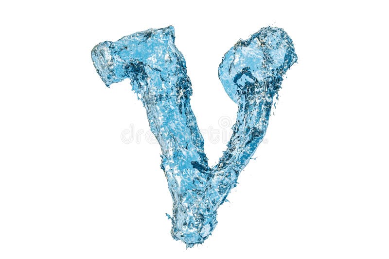 Ípsilon Griega De La Letra Del Agua, Representación 3D Stock de ...