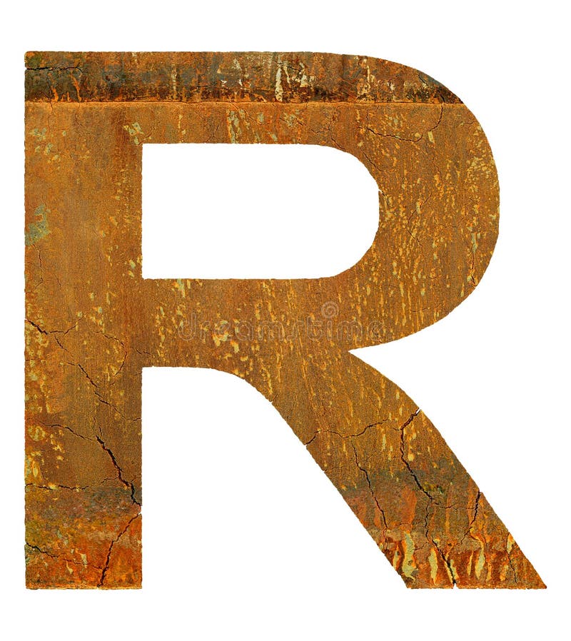 Letra Grossa Enferrujada Rachada Isolada Em Fundo Branco. Imagem de ...