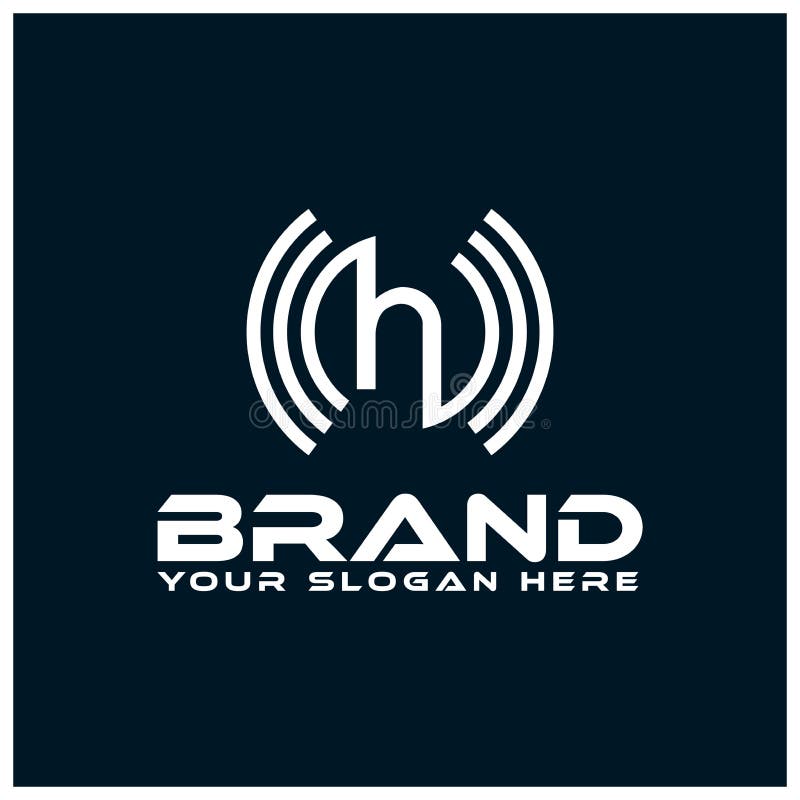 Letra H Com Sinal No Fundo Azul Projeto Liso Ilustração do Vetor ...