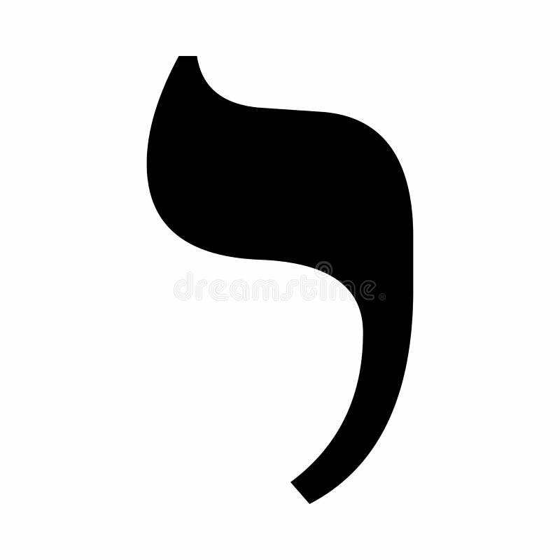 Letra hebraica Yod ilustração stock. Ilustração de fundo - 193962419