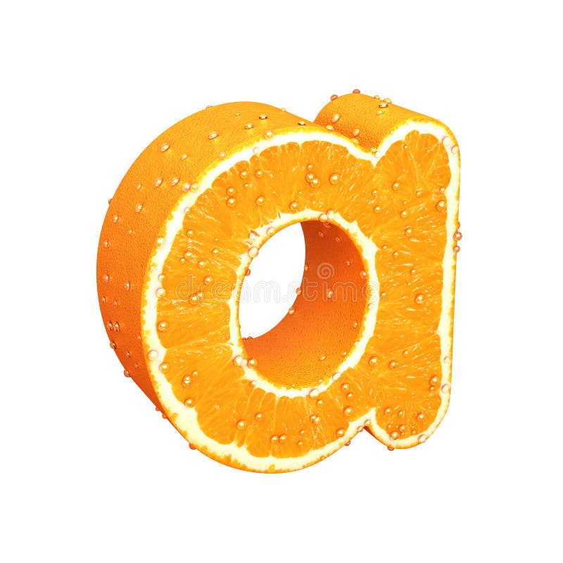 Letra hecha de naranja stock de ilustración. Ilustración de segundo ...