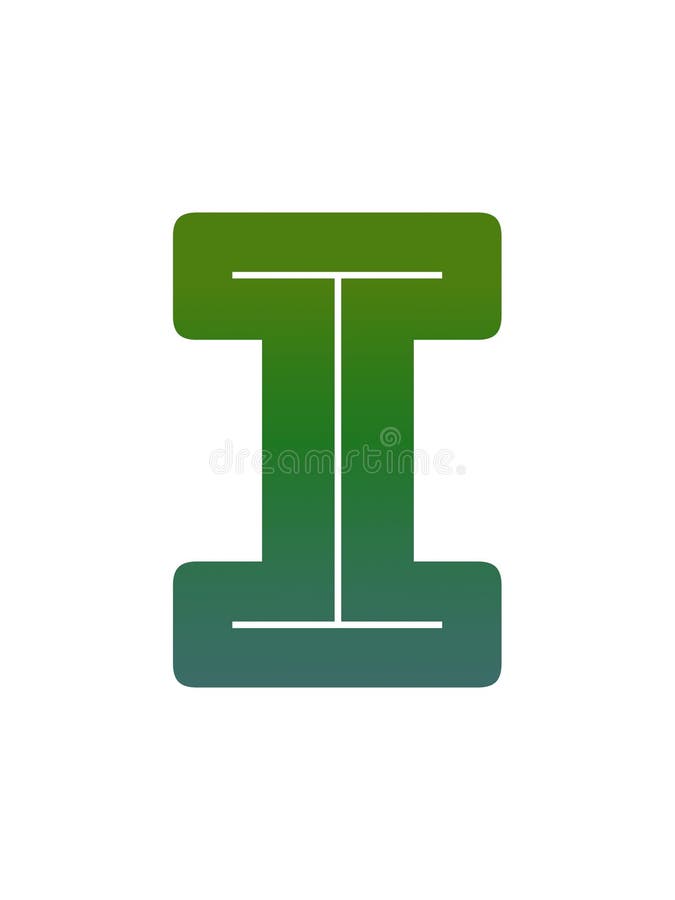 Letra I Do Alfabeto Feito Com Gradiente Verde Imagem de Stock - Imagem ...