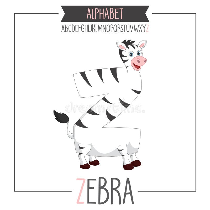 Letra Ilustrada Z Do Alfabeto E Zebra Ilustração do Vetor - Ilustração ...