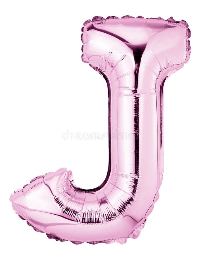 Letra J En Globo Milar Rosa Aislado Foto de archivo - Imagen de objeto ...