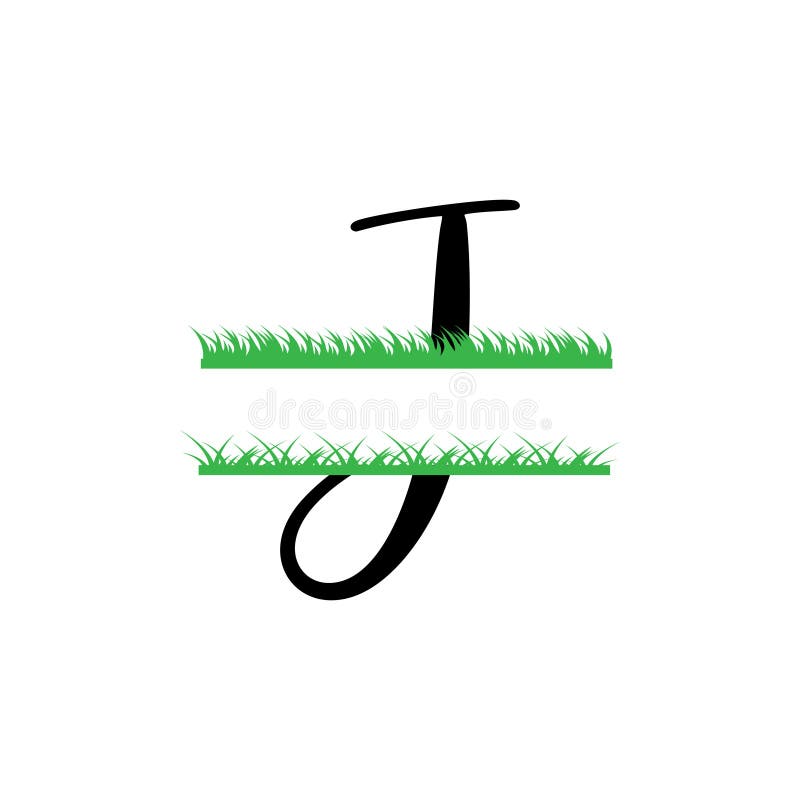 Letra J Inicial Mongramo Dividida Vector Aislado Ilustración del Vector ...