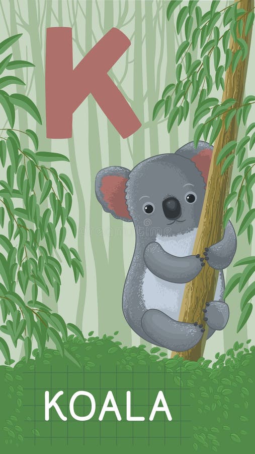 Letra K, ABC animal ilustración del vector. Ilustración de elemento ...