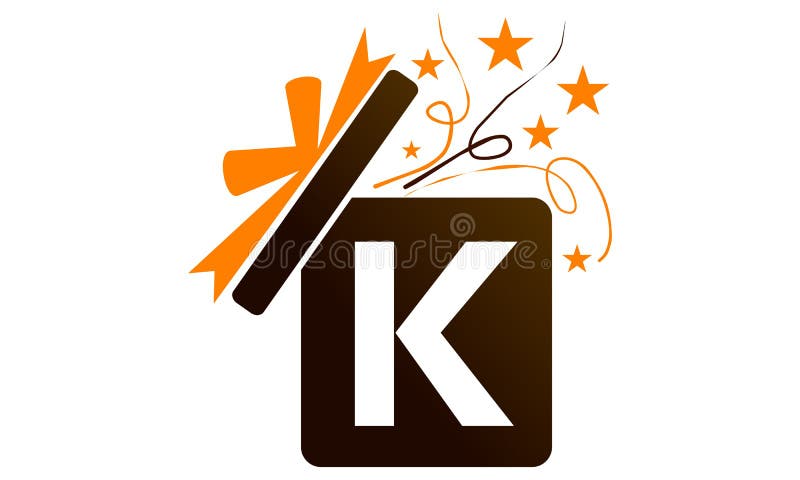 Letra K De La Cinta De La Caja De Regalo Ilustración del Vector ...