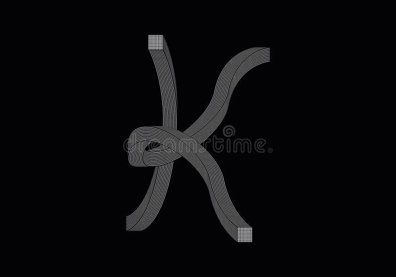 Letra K Manuscrita. Letra K Abstracta. Stock de ilustración ...