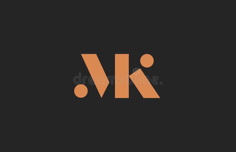 Letra K Mesclada Com Design Do Logotipo M Mk Ilustração do Vetor ...